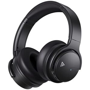 purelysound e7 active noise cancelling, wireless over ear bluetooth headphones, 20h playtime, rich deep bass, comfortable memory foam ear cups for travel, home office -matte black