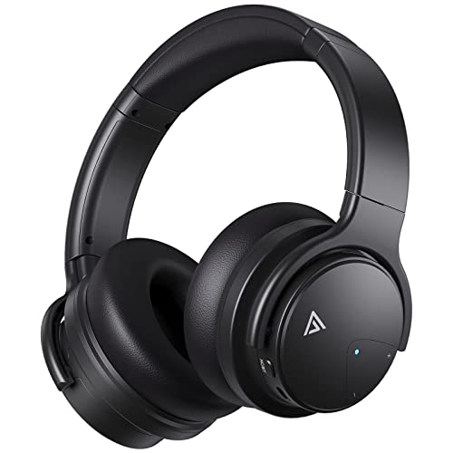 PurelySound E7 Active Noise Cancelling, Wireless Over Ear Bluetooth Headphones, 20H Playtime, Rich Deep Bass, Comfortable Memory Foam Ear Cups for Travel, Home Office -Matte Black