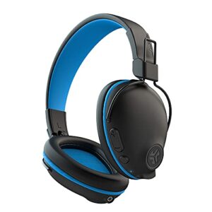 JLab JBuddies Pro Wireless Over-Ear Kids Headphones | 35+ Hour Battery Life | Built-in Volume Regulators for Safety | Share Mode | Folding | Adjustable | Noise Isolation | with Mic | Blue