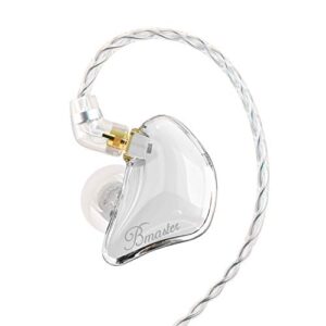 basn bmaster triple drivers in ear monitor headphone with two detachable cables fit in ear suitable for audio engineer, musician (white)