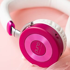 Puro Sound Labs JuniorJams Volume Limiting Headphones for Kids 3+ Protect Hearing – Foldable & Adjustable Bluetooth Wireless Headphones for Tablets, Smartphones, & PCs – 22-Hour Battery Life, Pink