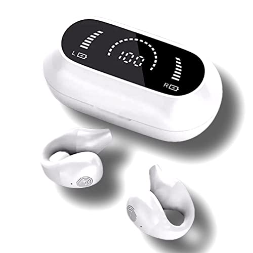 Tone Open Ear Headphones,Wireless Bluetooth Earbuds,Bone Conduction Headphones, Sport Earbuds,Bluetooth 5.3 Clip-on Earphones,Premium Sound, Noise Cancelling, 32 Hours Playtime with Case (Black)