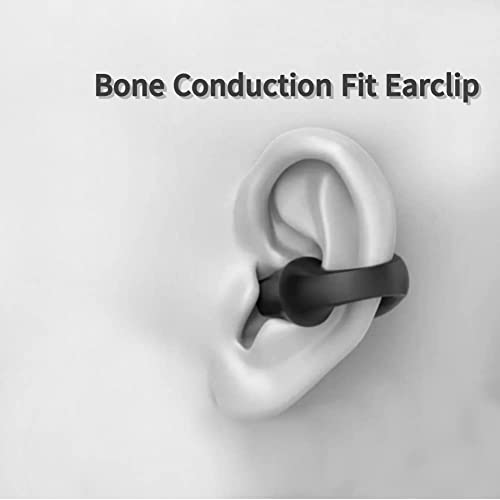 Tone Open Ear Headphones,Wireless Bluetooth Earbuds,Bone Conduction Headphones, Sport Earbuds,Bluetooth 5.3 Clip-on Earphones,Premium Sound, Noise Cancelling, 32 Hours Playtime with Case (Black)