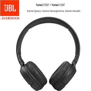 JBL Tune 570BT: Wireless On-Ear Headphones with Purebass Sound - Same Model as Tune 510BT - Black