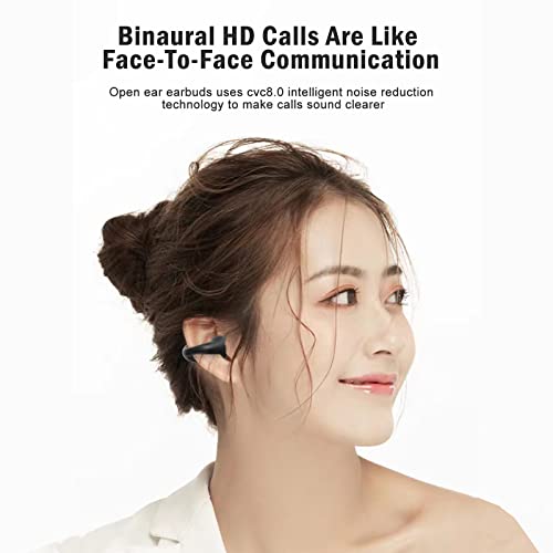 Ertuly Wireless Ear Clip Bone Conduction Earbuds Open Ear Headphones Bluetooth for Android iPhone, Sport Wireless Earbuds with Earhooks Up to 16 Hours Playtime Waterproof Outer Ear Headphones