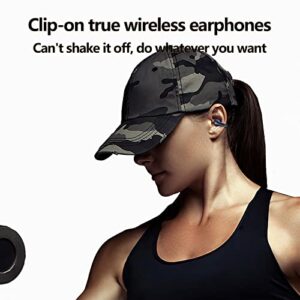 Ertuly Wireless Ear Clip Bone Conduction Earbuds Open Ear Headphones Bluetooth for Android iPhone, Sport Wireless Earbuds with Earhooks Up to 16 Hours Playtime Waterproof Outer Ear Headphones