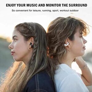 Ertuly Wireless Ear Clip Bone Conduction Earbuds Open Ear Headphones Bluetooth for Android iPhone, Sport Wireless Earbuds with Earhooks Up to 16 Hours Playtime Waterproof Outer Ear Headphones