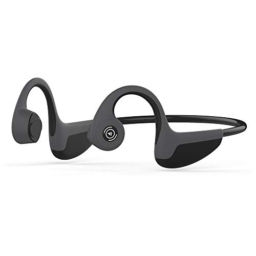 Bone Conduction Headphones Bluetooth 5.0 Open Ear Wireless Titanium HiFi Stereo with Mic Sweatproof Sports Headphones for Running Driving Cycling (Black)