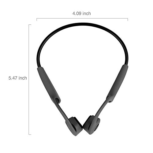 Bone Conduction Headphones Bluetooth 5.0 Open Ear Wireless Titanium HiFi Stereo with Mic Sweatproof Sports Headphones for Running Driving Cycling (Black)