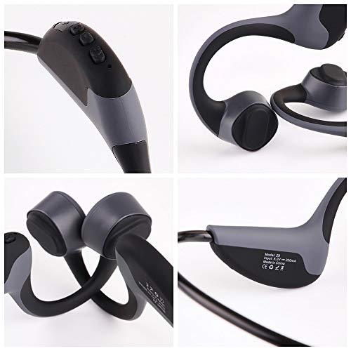 Bone Conduction Headphones Bluetooth 5.0 Open Ear Wireless Titanium HiFi Stereo with Mic Sweatproof Sports Headphones for Running Driving Cycling (Black)