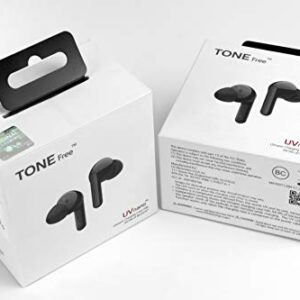 LG TONE Free FN6 - UVnano Kills 99.9% of Bacteria on Speaker Mesh True Wireless Bluetooth Earbuds with Meridian Sound, Dual Microphone, iPhone and Android Compatible, Wireless, Fast Charging, Black