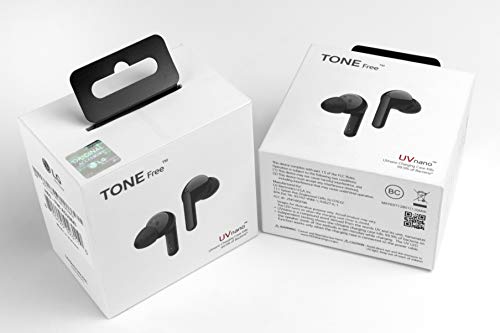 LG TONE Free FN6 - UVnano Kills 99.9% of Bacteria on Speaker Mesh True Wireless Bluetooth Earbuds with Meridian Sound, Dual Microphone, iPhone and Android Compatible, Wireless, Fast Charging, Black