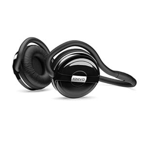 kinivo bth240 bluetooth headphones (black, on-ear, wireless music, hands-free calling, built-in mic, foldable, memory form earpads, travel bag)