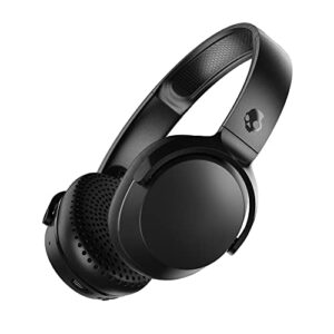 skullcandy riff 2 wireless headphones with tile finding technology / 34 hour battery/use with iphone and android/with mic/best for music, travel, and gaming/bluetooth headphones – black