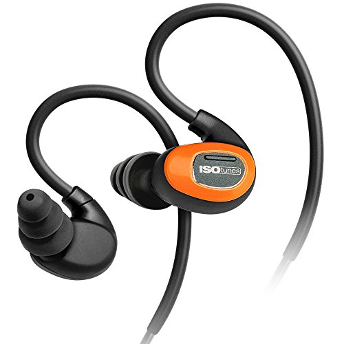 ISOtunes PRO Bluetooth Earplug Headphones, 27 dB Noise Reduction Rating, 10 Hour Battery, Noise Cancelling Mic, OSHA Compliant Bluetooth Hearing Protector (Safety Orange)