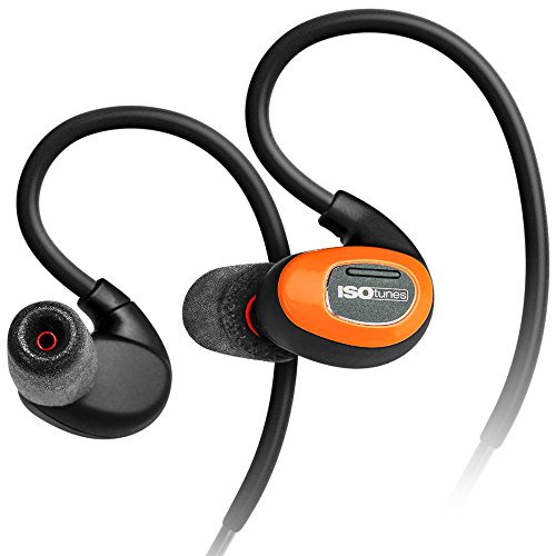 ISOtunes PRO Bluetooth Earplug Headphones, 27 dB Noise Reduction Rating, 10 Hour Battery, Noise Cancelling Mic, OSHA Compliant Bluetooth Hearing Protector (Safety Orange)