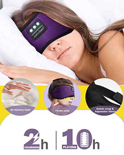 Sleep Headphones, White Noise Sleep Mask 3D Music Bluetooth Sleeping Eye Mask Sleeping Headphones for Side Sleepers Sleep Mask with Bluetooth Headphones Gifts for Men Women