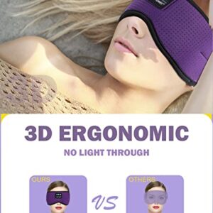 Sleep Headphones, White Noise Sleep Mask 3D Music Bluetooth Sleeping Eye Mask Sleeping Headphones for Side Sleepers Sleep Mask with Bluetooth Headphones Gifts for Men Women