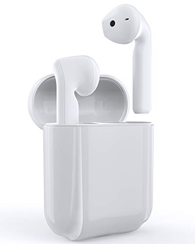 GPED Wireless Earbuds, Bluetooth 5.0 Earbuds Noise Cancelling Wireless Headphones 35H Cycle Playtime Hi-Fi APT-X CVC8.0 Sweatproof Earphones with mic, in-Ear Headset for iPhone Android (White)