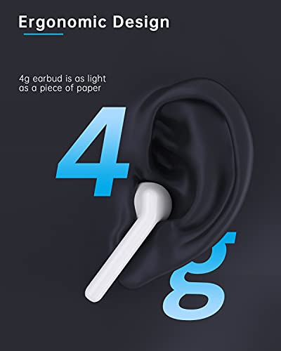 GPED Wireless Earbuds, Bluetooth 5.0 Earbuds Noise Cancelling Wireless Headphones 35H Cycle Playtime Hi-Fi APT-X CVC8.0 Sweatproof Earphones with mic, in-Ear Headset for iPhone Android (White)