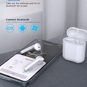 GPED Wireless Earbuds, Bluetooth 5.0 Earbuds Noise Cancelling Wireless Headphones 35H Cycle Playtime Hi-Fi APT-X CVC8.0 Sweatproof Earphones with mic, in-Ear Headset for iPhone Android (White)