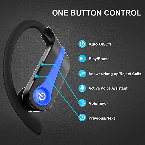 Wireless Earbuds, Bluetooth 5.1 Headphones Sport Wireless Earphones in Ear Noise Cancelling Earbuds with Mic Deep Bass Sports Earhooks IP7 Waterproof 40H Playtime Headset for Running Gym Sports