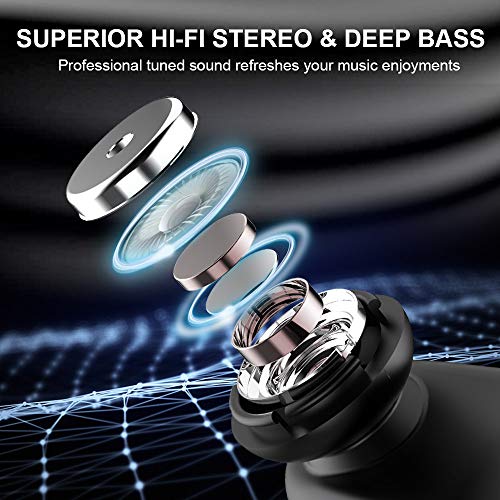 Wireless Earbuds, Bluetooth 5.1 Headphones Sport Wireless Earphones in Ear Noise Cancelling Earbuds with Mic Deep Bass Sports Earhooks IP7 Waterproof 40H Playtime Headset for Running Gym Sports