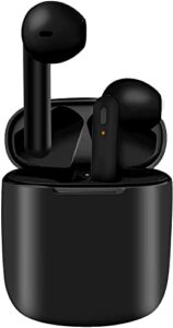 wireless earbuds bluetooth 5.0 headphones with 30h cycle playtime built-in mic ipx6 waterproof headsets with charging case for in-ear buds (black)