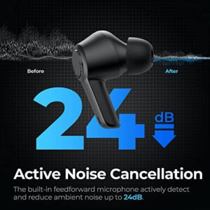 SoundPEATS T3 Wireless Earbuds Active Noise Cancelling Bluetooth 5.2 Headphones in-Ear ANC Earphones with Transparency Mode, Sound+ AI ENC Tech for Clear Calls, Touch Control, Immersive Stereo Sound