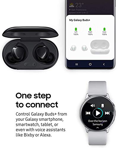 SAMSUNG Galaxy Buds+ Plus R175, True Wireless Earbuds Bluetooth 5.0 Wireless Charging Case, 10W Fast Wireless Qi Charging Pad Black – US Version (Renewed)