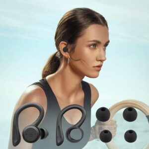 APEKX Sport in-Ear TWS Headphone True Wireless Bluetooth 5.1 Sports Earphone, IPX7 Waterproof Stereo Sound, Built-in Mic Earphones for Sports Gym Workouts(Black)