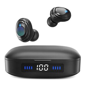 wireless earbuds with immersive sound true 5.0 bluetooth in-ear headphones with 2000mah charging case easy-pairing stereo calls/touch control/built-in microphones/ipx7 sweatproof/deep bass for sports