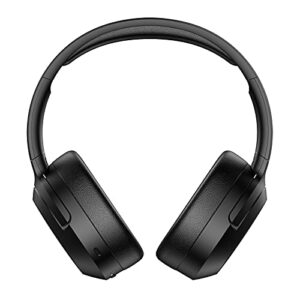 edifier bluetooth headphones with active noise cancelling, 49h playtime wireless bluetooth headset with deep bass hi-res audio, lightweight,comfortable ear cups, for travel, home office,w820nb,black