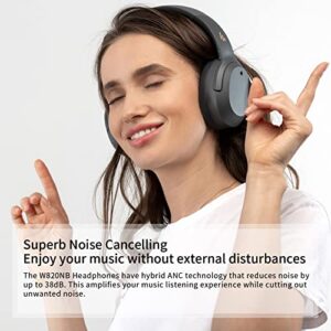 Edifier Bluetooth Headphones with Active Noise Cancelling, 49H Playtime Wireless Bluetooth Headset with Deep Bass Hi-Res Audio, Lightweight,Comfortable Ear Cups, for Travel, Home Office,W820NB,Black