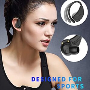 Bluedio S6 Sport Earhooks Earphones Wireless Earbuds Bluetooth Headphones 42hrs Play with LED Display Charging Case Built-in Mic Headset for Sports Running Workout Black