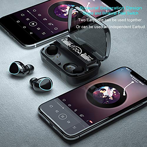 Wireless Earbuds, Bluetooth 5.1 Earphones Auto Pairing Bluetooth Headphones True Wireless Stereo HiFi Headphones for Running Sports in-Ear with Smart LED Display Charging Case/Box