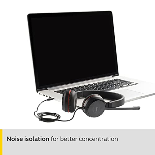 Jabra Evolve 30 II Wired Headset, Mono, MS-Optimized – Telephone Headset with Superior Sound for Calls and Music – 3.5mm Jack/USB Connection – Pro Headset with All-Day Comfort