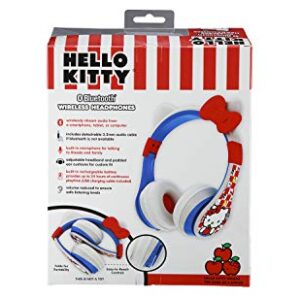 eKids Hello Kitty Kids Bluetooth Headphones, Wireless Headphones with Microphone Includes Aux Cord, Volume Reduced Kids Foldable Headphones for School, Home, or Travel