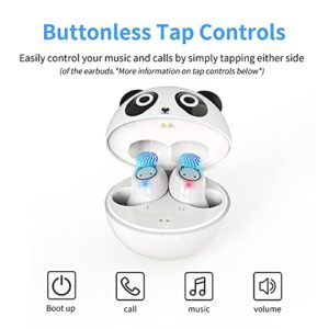 Wireless Earbuds for Kids,Bluetooth Earbuds with Cute Panda Comfort&Lightweight Design Noise Cancellation Earphone for Girl Women Sport Bluetooth 5.0 in Ear Headphone with Mini Portable Charging Case…