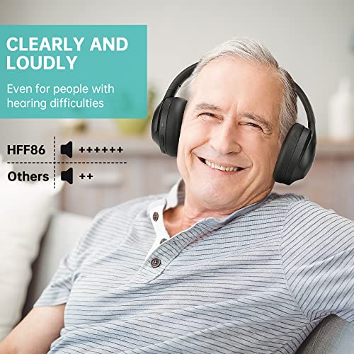 SOINTONE HFF86 Wireless Headphones for TV Watching with Bluetooth Transmitter (Digital Optical AUX RCA), Pass-Through Support, Over Ear Headset for Seniors, No Delay, 40Hrs Playtime, 164FT Long Range