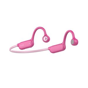 knz ezpz 5.1 bluetooth over ear air conduction headphones, perfect for sports, outdoor activities and children, built-in microphone, sweat and splash proof, 8 hrs music play, usb-c charging (pink)