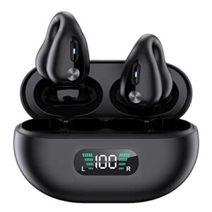 malihoo wireless open ear sport earphones, clip on bluetooth earbuds for android iphone,bone conduction headphones,wireless bluetooth headset for cycling,running workout,running,driving,bluetooth 5.3