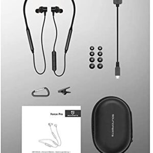 SoundPEATS Force Pro Dual Dynamic Drivers Bluetooth Headphones, Neckband Wireless Earbuds with Crossover, APTX HD Audio Built in Mic 22 Hours Playtime, Bluetooth 5.0 Headset Sports Earphones