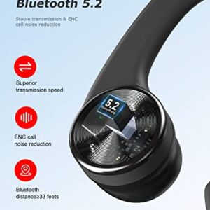 TTQ Wireless Earbuds, Bluetooth Headphones 80Hrs Playtime with Charging Case and Earhooks Over Ear Waterproof Earphones with Mic for Working Sports Running Workout iOS Android TV Phone Laptop