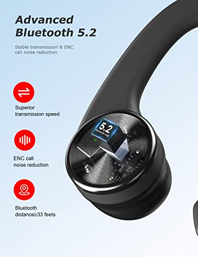 TTQ Wireless Earbuds, Bluetooth Headphones 80Hrs Playtime with Charging Case and Earhooks Over Ear Waterproof Earphones with Mic for Working Sports Running Workout iOS Android TV Phone Laptop