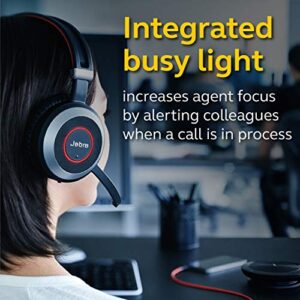 Jabra Evolve 80 MS Teams Wired Headset Professional Telephone Headphones with Unrivalled Noise Cancellation for Calls and Music, Features World Class Speakers and All Day Comfort