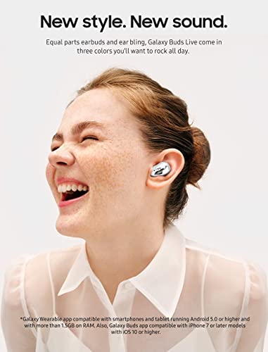 Samsung Galaxy Buds Live True Wireless Earbud Headphones - Mystic White (Renewed)