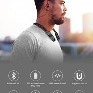 Gemercy Wireless Earbuds Bluetooth Headphones Neckband: 100H Ultra-Long Playtime Headset with Microphone | Bluetooth 5.1 Earphones with Superior Stereo Sound | Magnetic Ear Buds | IPX5 Waterproof