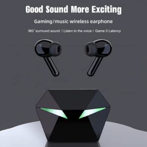 Wireless Earbuds Bluetooth 5.1Wireless Headphones with Charging Case3D Stereo Earpods Noise canceling Touch Control LED Display Waterproof Earphones Built-in Mic Deep Bass Headset for Game Sport Black