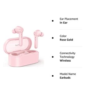 Picun True Wireless Earbuds 36 Hours Playtime, Bluetooth V5.0 Headphones, HiFi Immersive Bass in-Ear Headsets IPX8 Waterproof Sports Earphones w/HD Mic, Touch Control, USB-C, Fit for Women Girl Pink